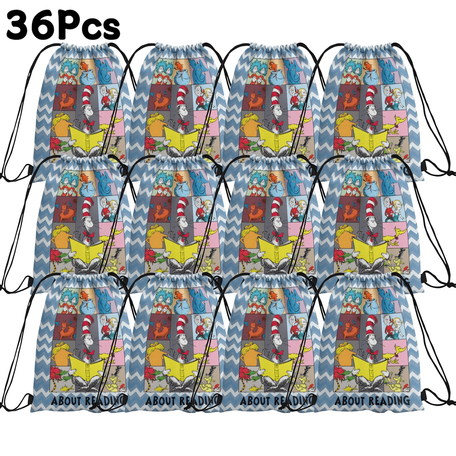 36 Pieces Doctor Seuss-Candy Drawstring Bag, Drawstring Goodie Favor ...