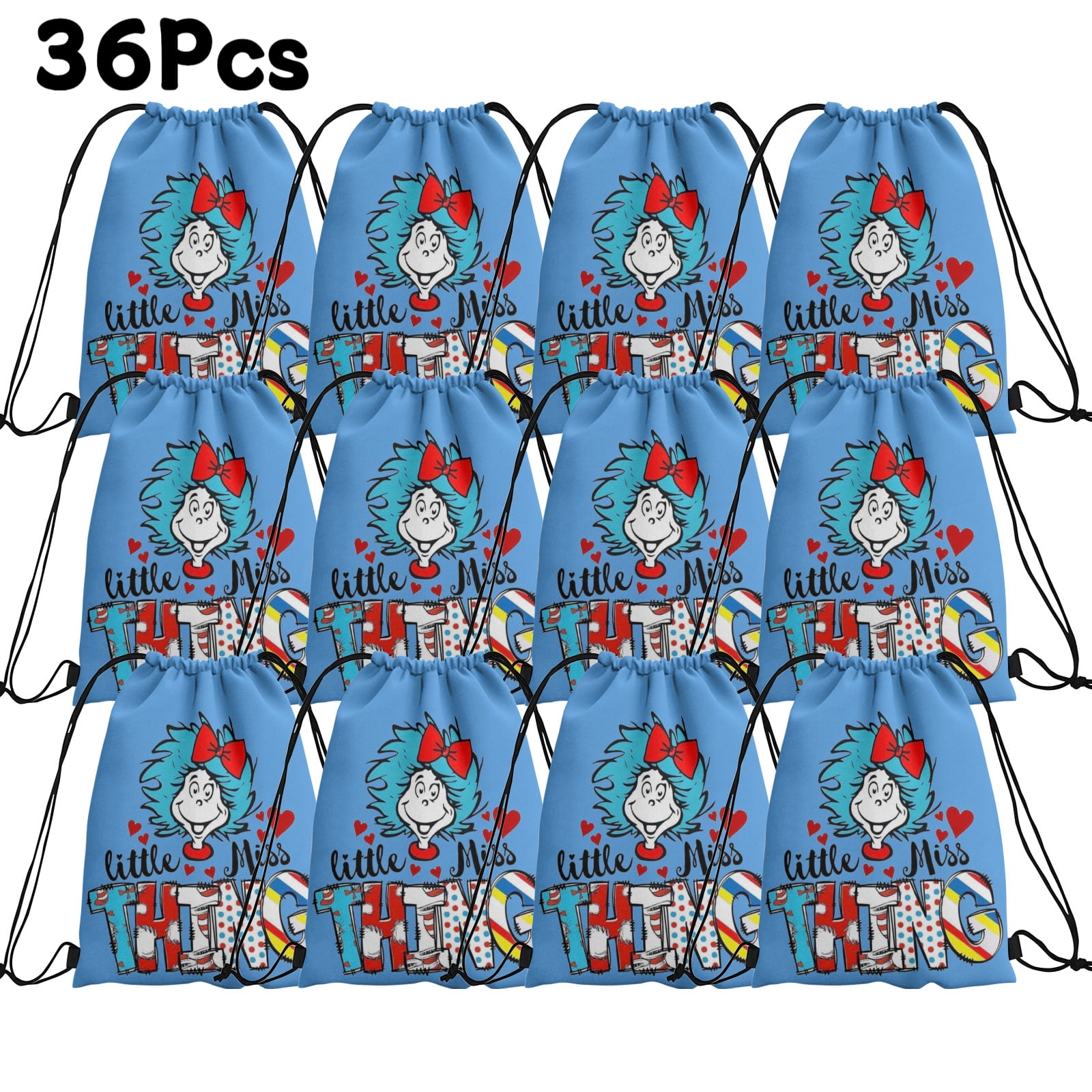 36 Pieces Doctor Seuss-Candy Drawstring Bag, Drawstring Goodie Favor ...