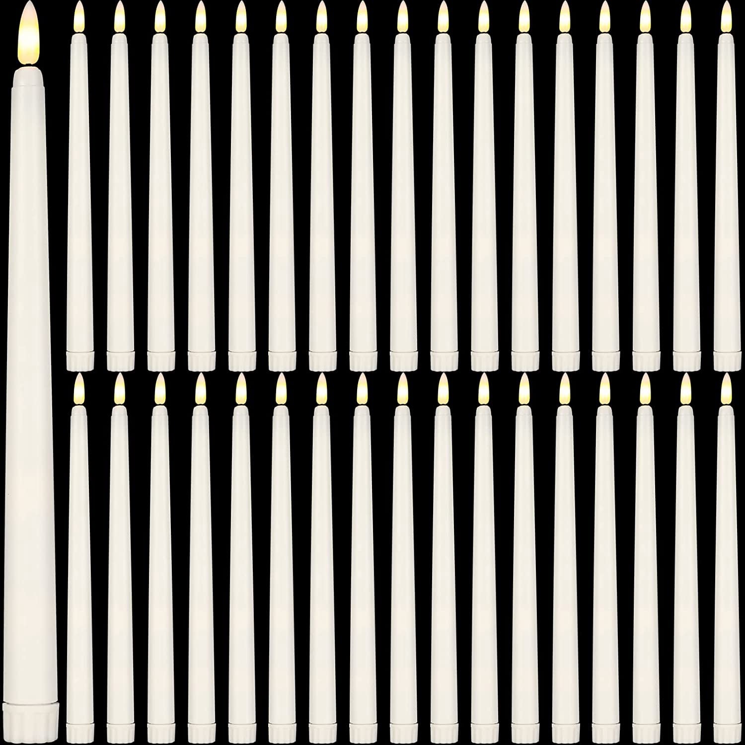 36 Pieces Flameless Taper Candles Bulk 11" Plastic Lights Window LED ...