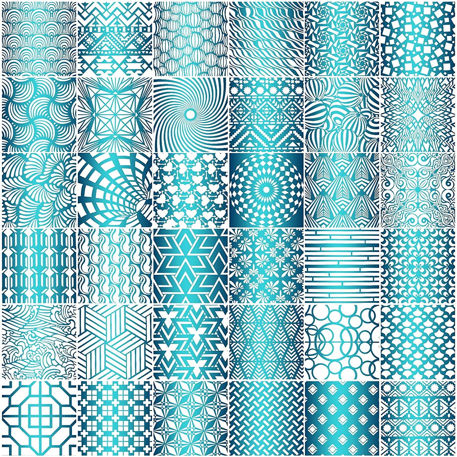 36 Pieces Geometric Stencils Painting Templates Mandala Art Drawing ...