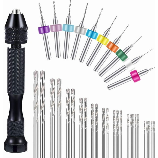 36 Pieces Hand Drill Set, Include Pin Vise Hand Drill, Mini Drills and ...