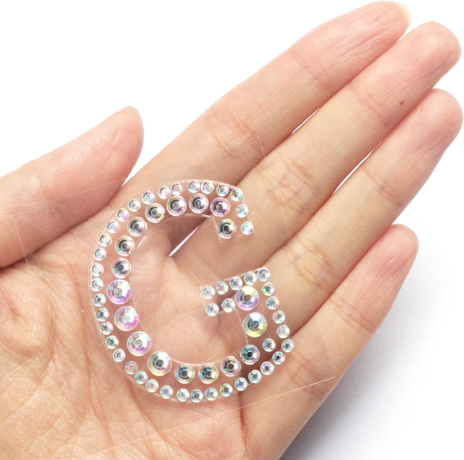 36 Pieces Holographic Rhinestone Alphabet Stickers Large Letter ...