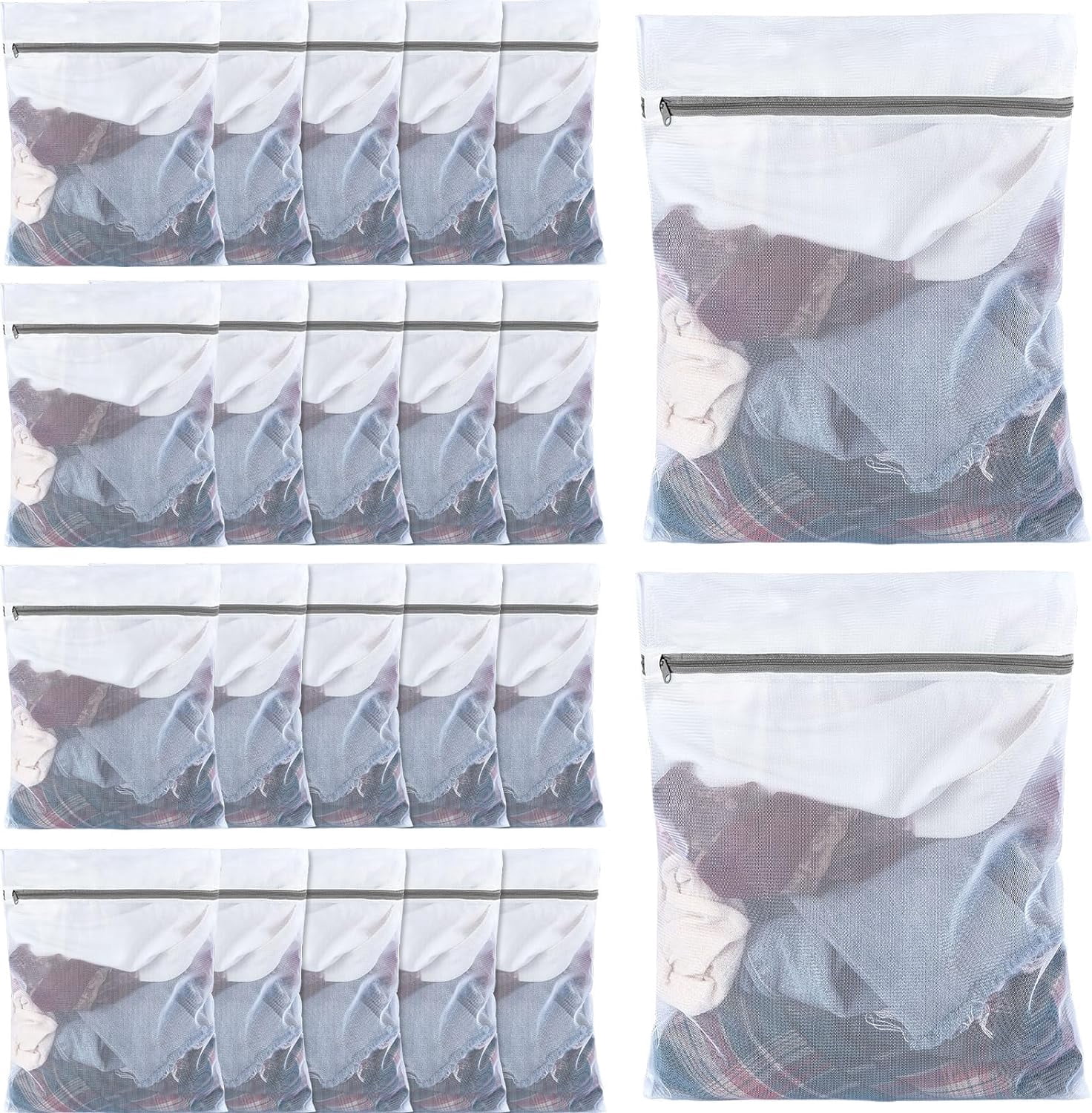 36 Pieces Mesh Laundry Bags Fine Wash with Zipper Machine Washable ...