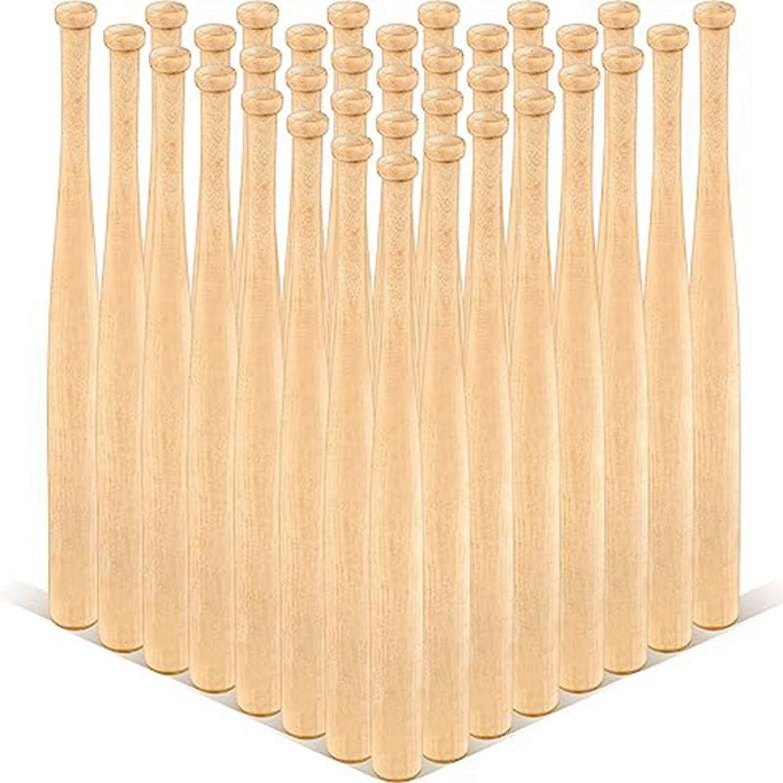 36 Pieces Mini Baseball Bat 7 Inch Unfinished Small Wooden Bats ...