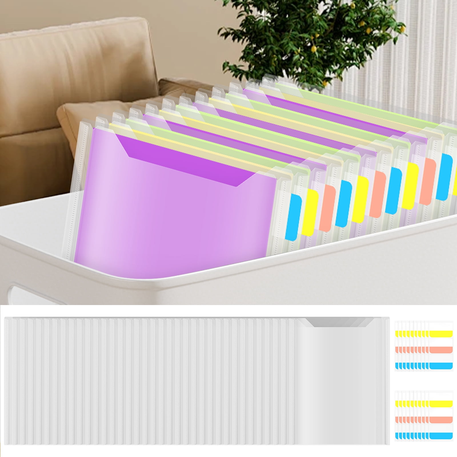 36 Pieces Paper Storage for A4 Papers with 60 Index Tabs Scrapbook ...