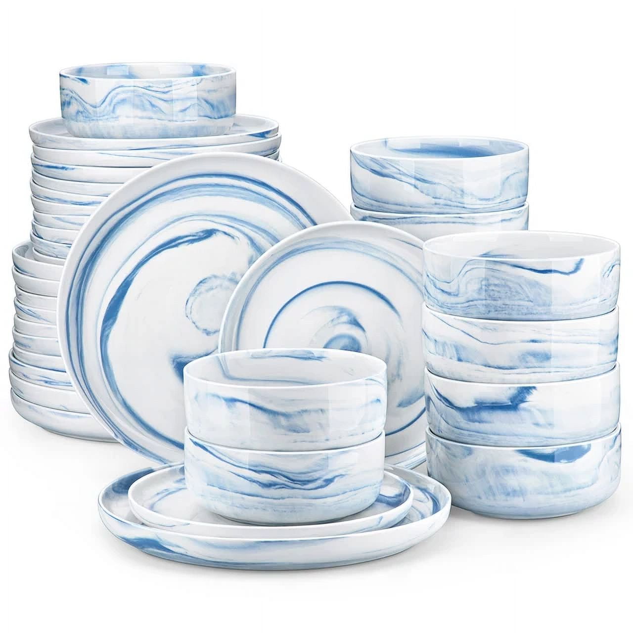 36 Pieces Porcelain Dinnerware Sets Dishware Sets Chip Resistant ...