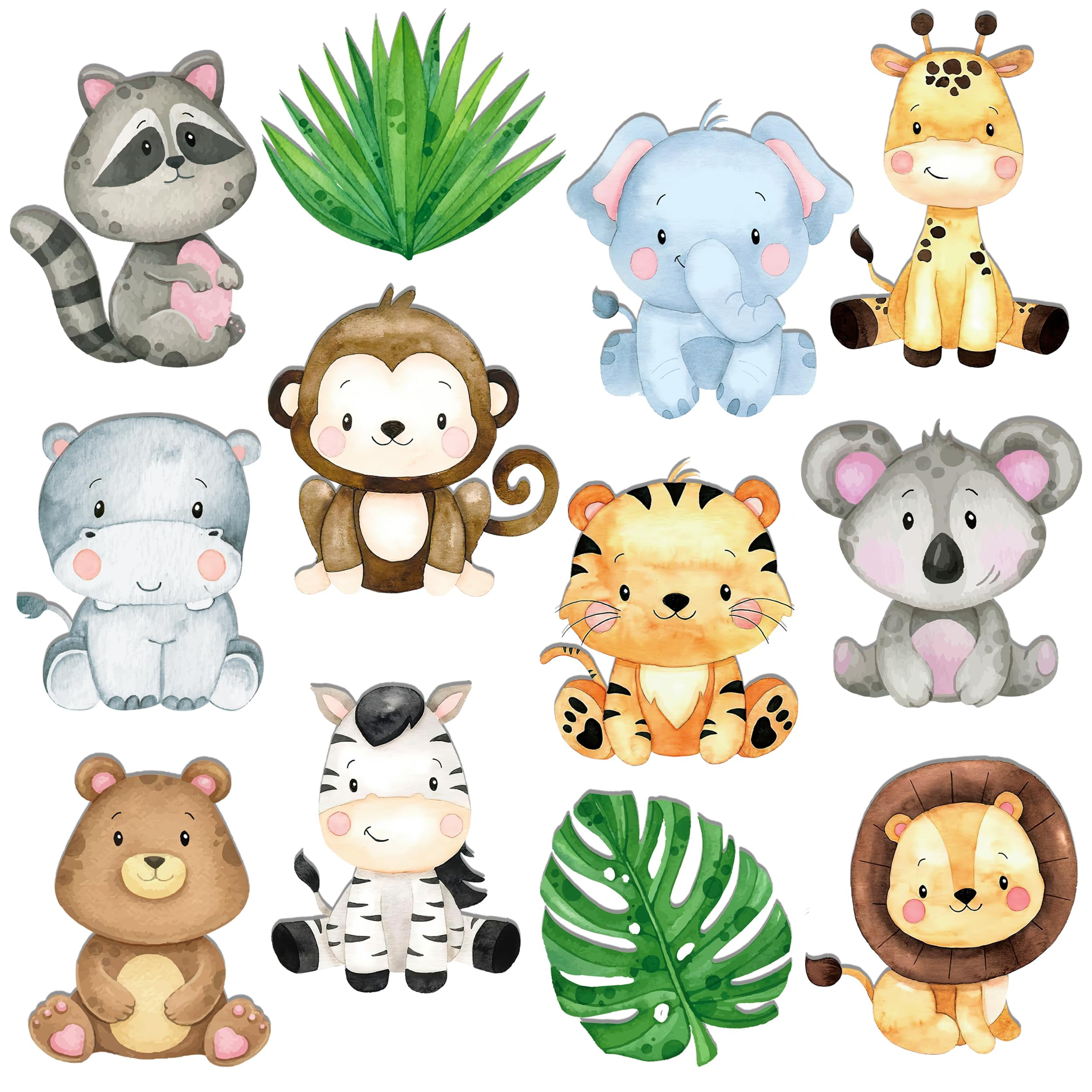 36 Pieces Safari Animals Cutouts Jungle Party Cut-Outs Safari Birthday ...