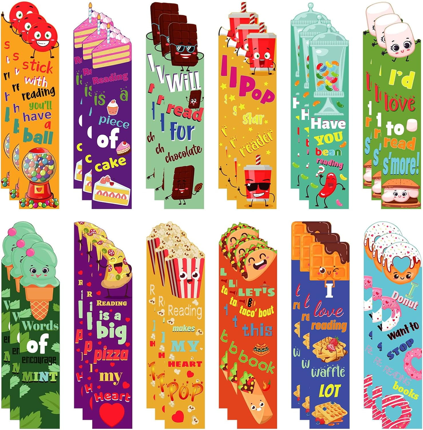 36 Pieces Scented Scratch and Sniff Bookmarks for Kids Snack Fruit ...