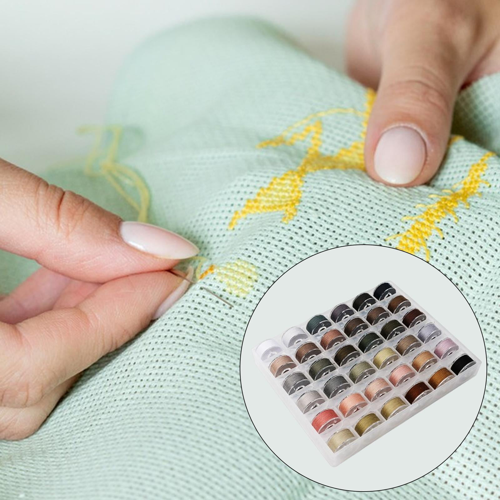 36 Pieces Sewing Thread Pre Wound Bobbins Household Sewing Machine ...