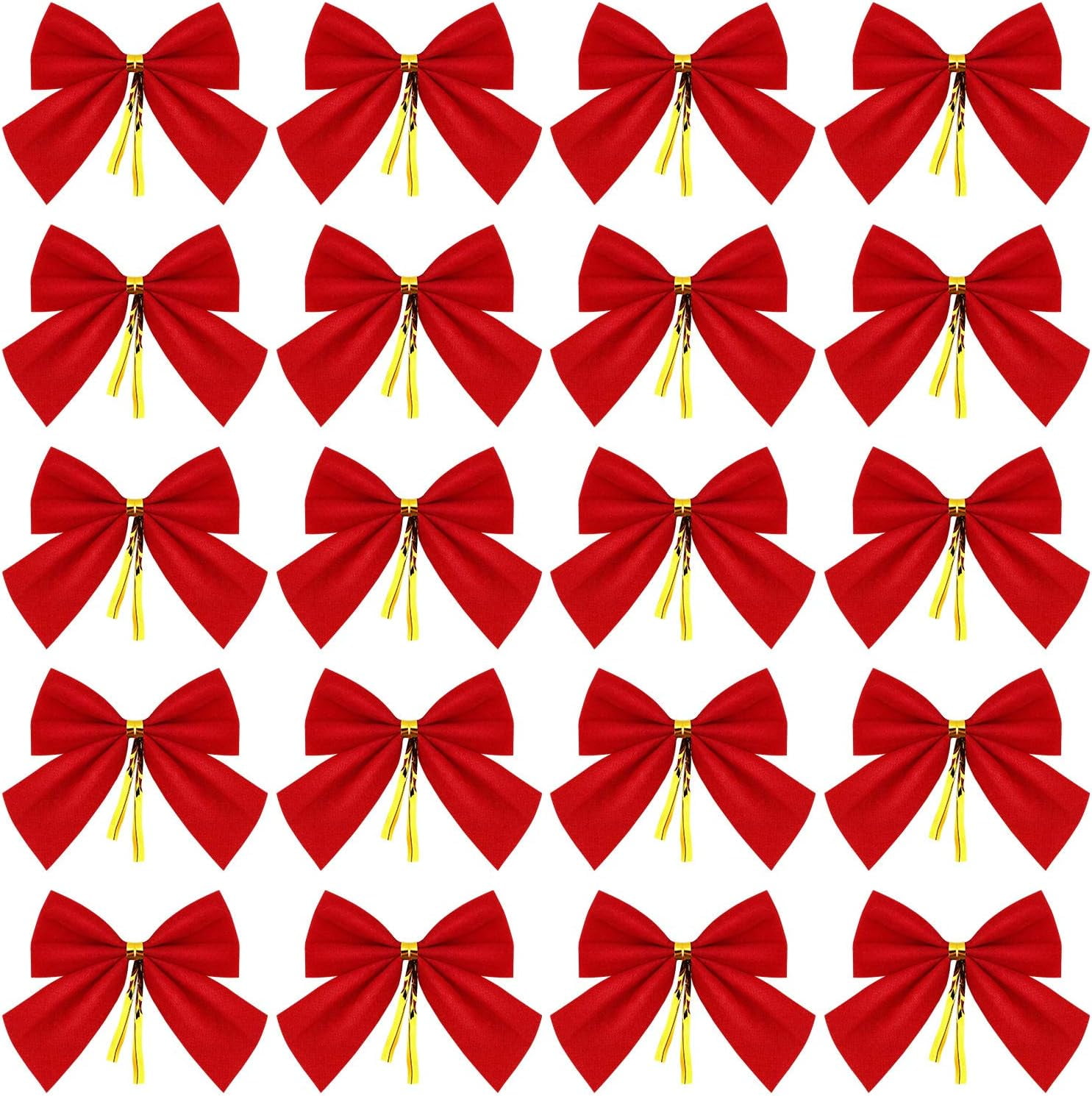 Boriyuan 36 Pieces Small Red Bows for Christmas Tree, Mini Ribbon Bows ...