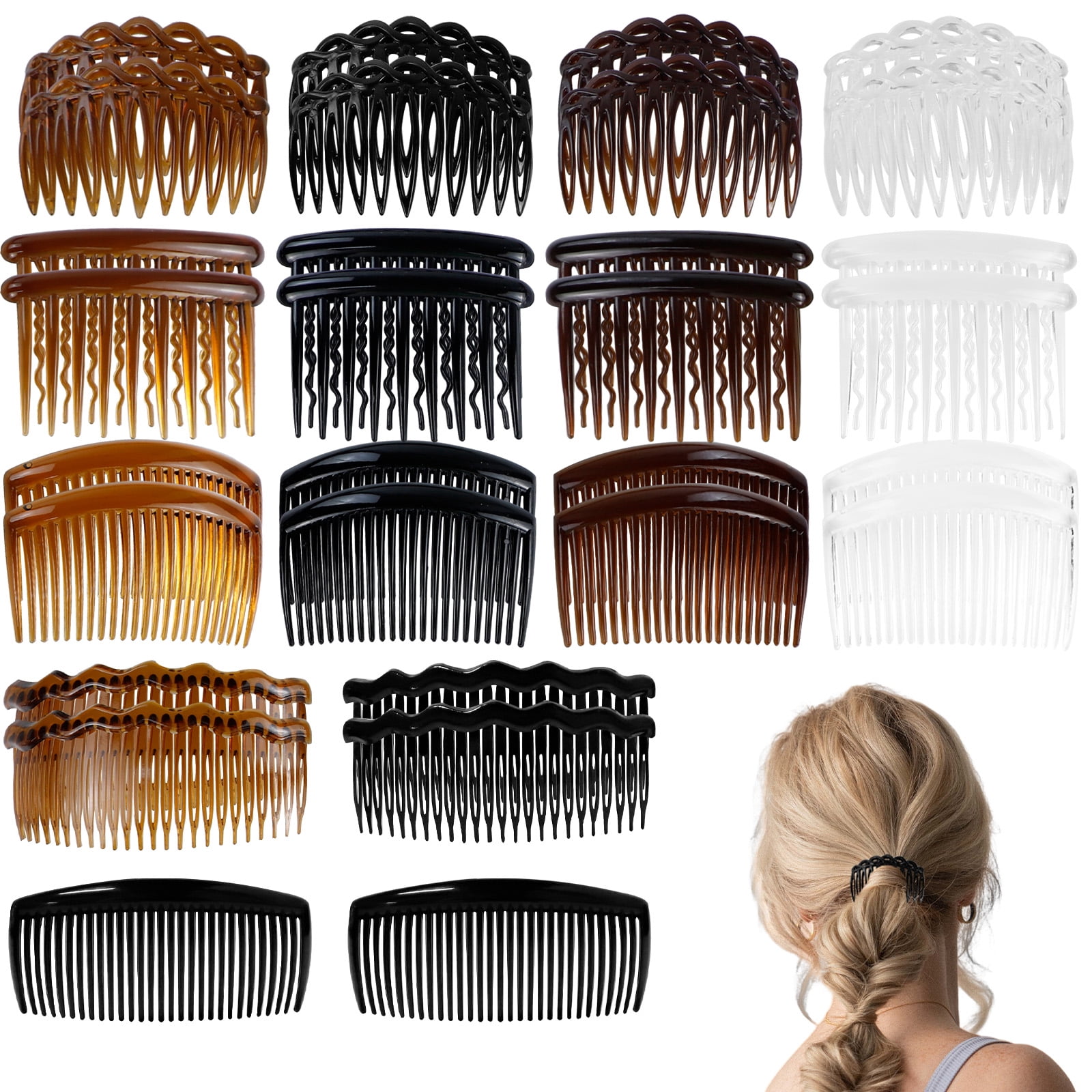 36 Pieces Women Hair Comb Slides, French Hair Side Combs Plastic Twist ...