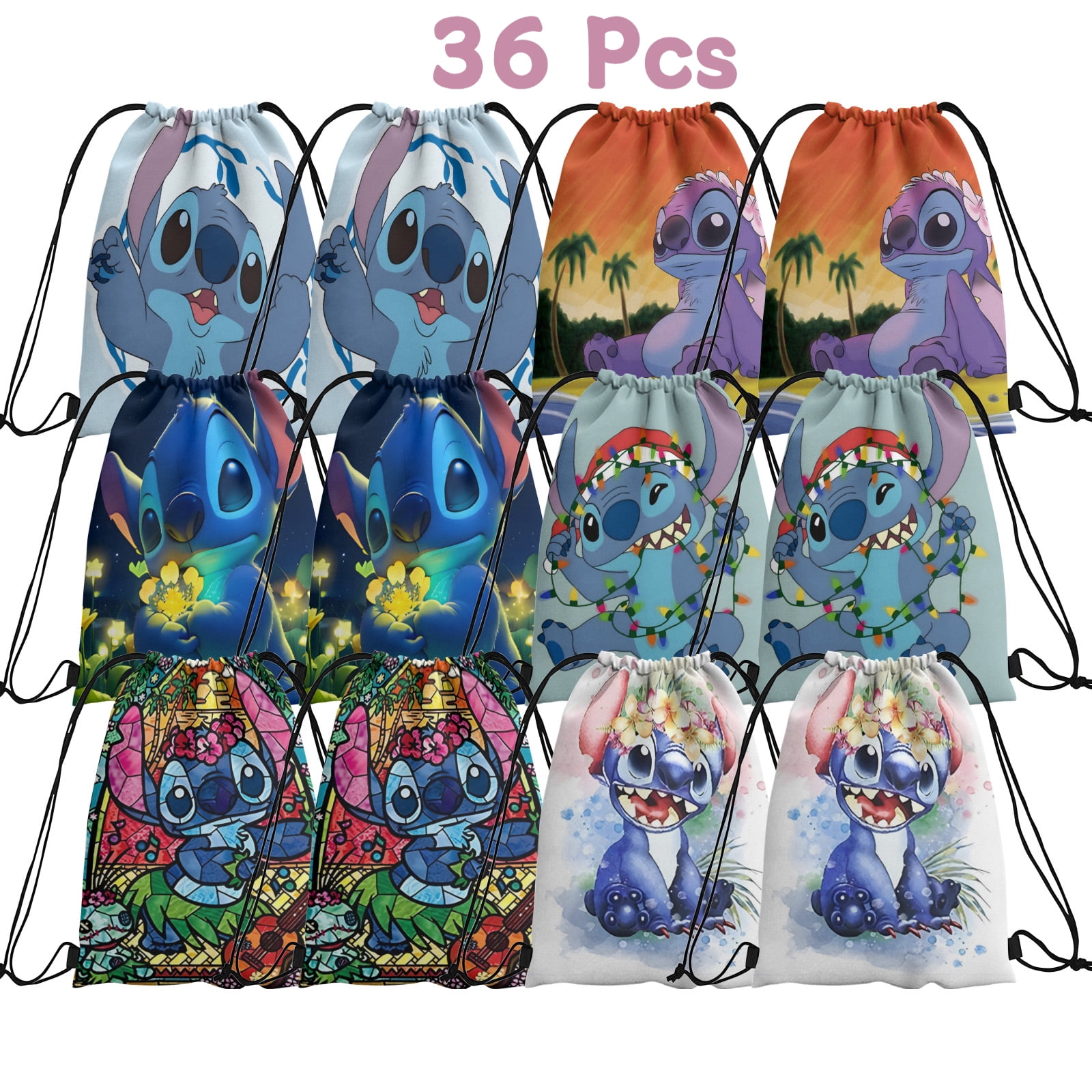 36 Pieces YAHAFEPY Candy Drawstring Bag For Stitch, Drawstring Goodie Favor Bags for Birthday ...