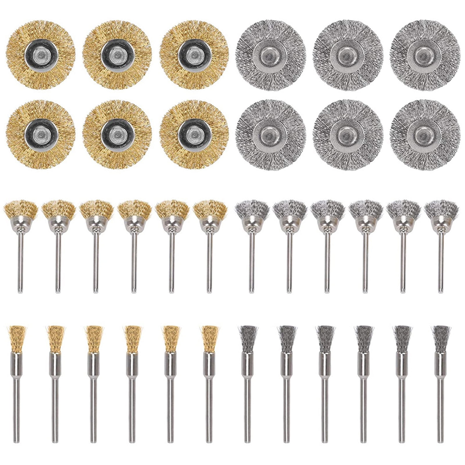 36 Pieces/set Steel Cup Brush Abrasive Polishing Set Cleaning Wire ...