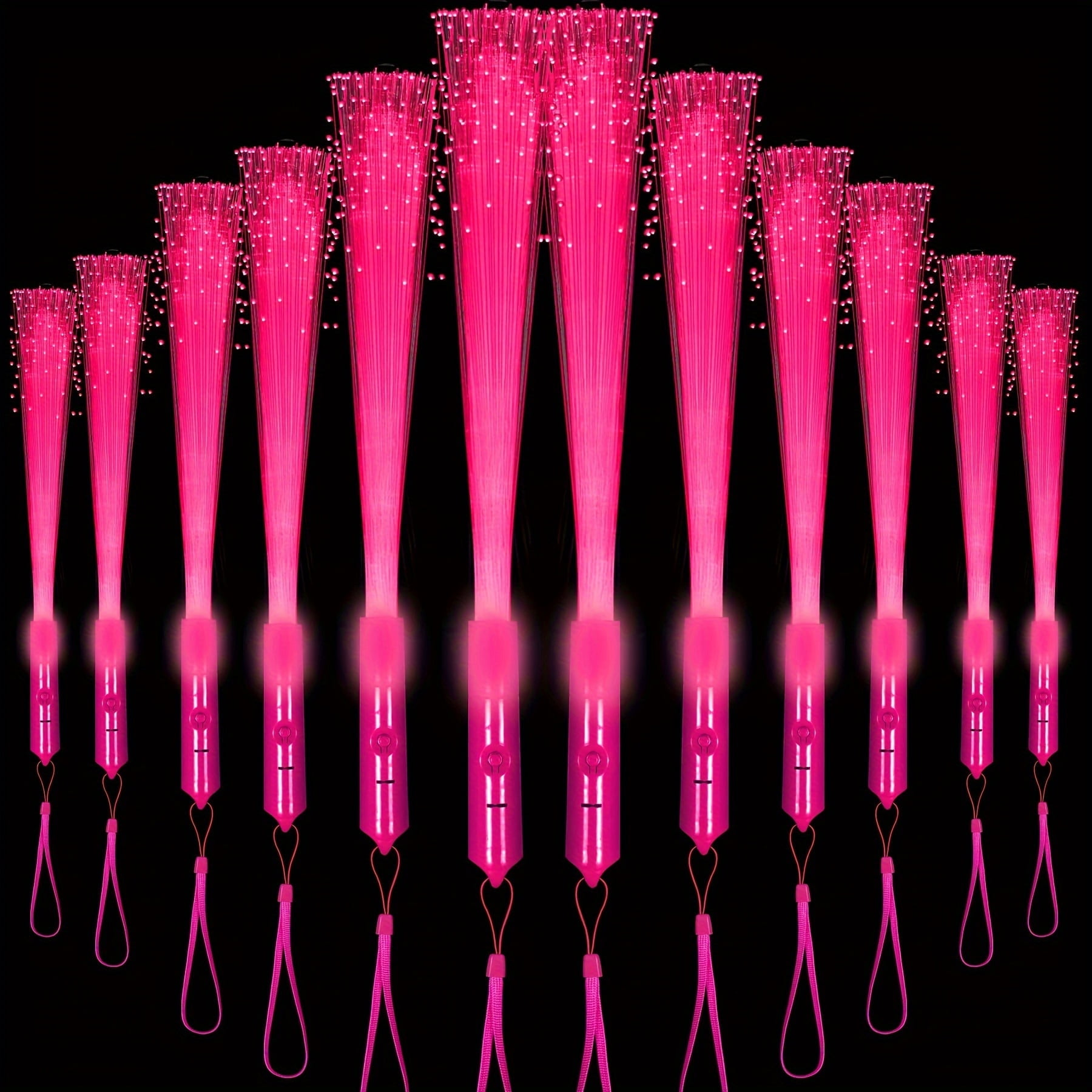 36 Pink luminous fiber optic sticks, LED luminous sticks, 3 flashing ...