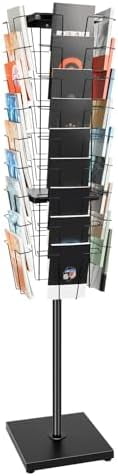 36 Pockets 360°Rotating Magazine Rack Holder Brochure Display Stand ...