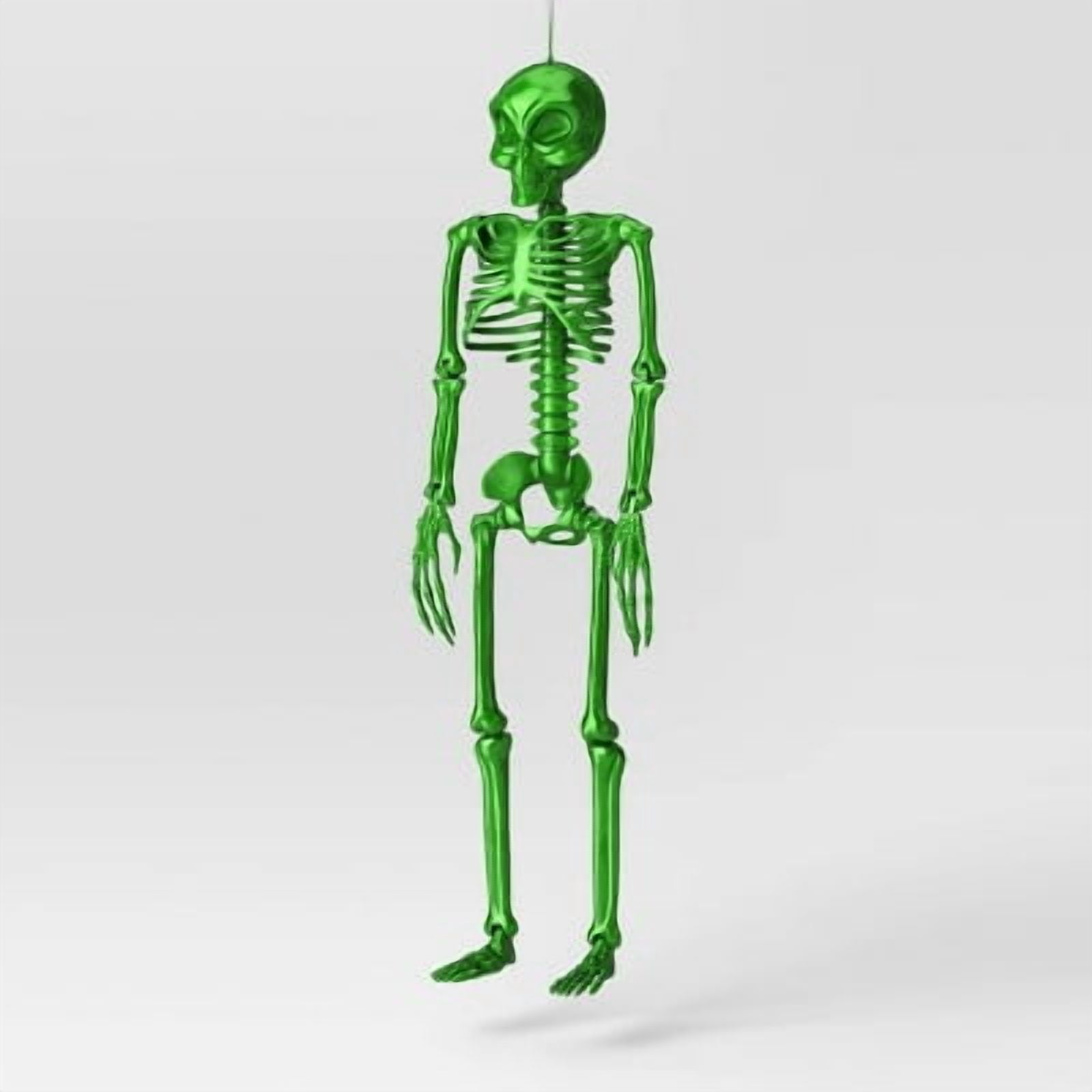 36" Poseable Alien Skeleton Halloween Decorative Prop Ghoulish Glow ...