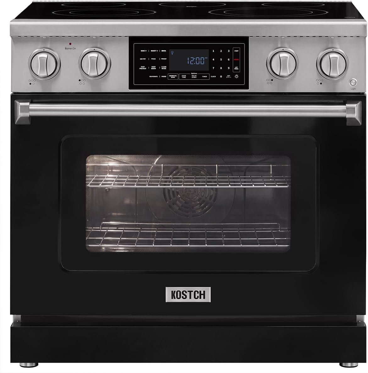 36" Professional Electric Range with Smart Tilt Touch Control Panel, 6. ...