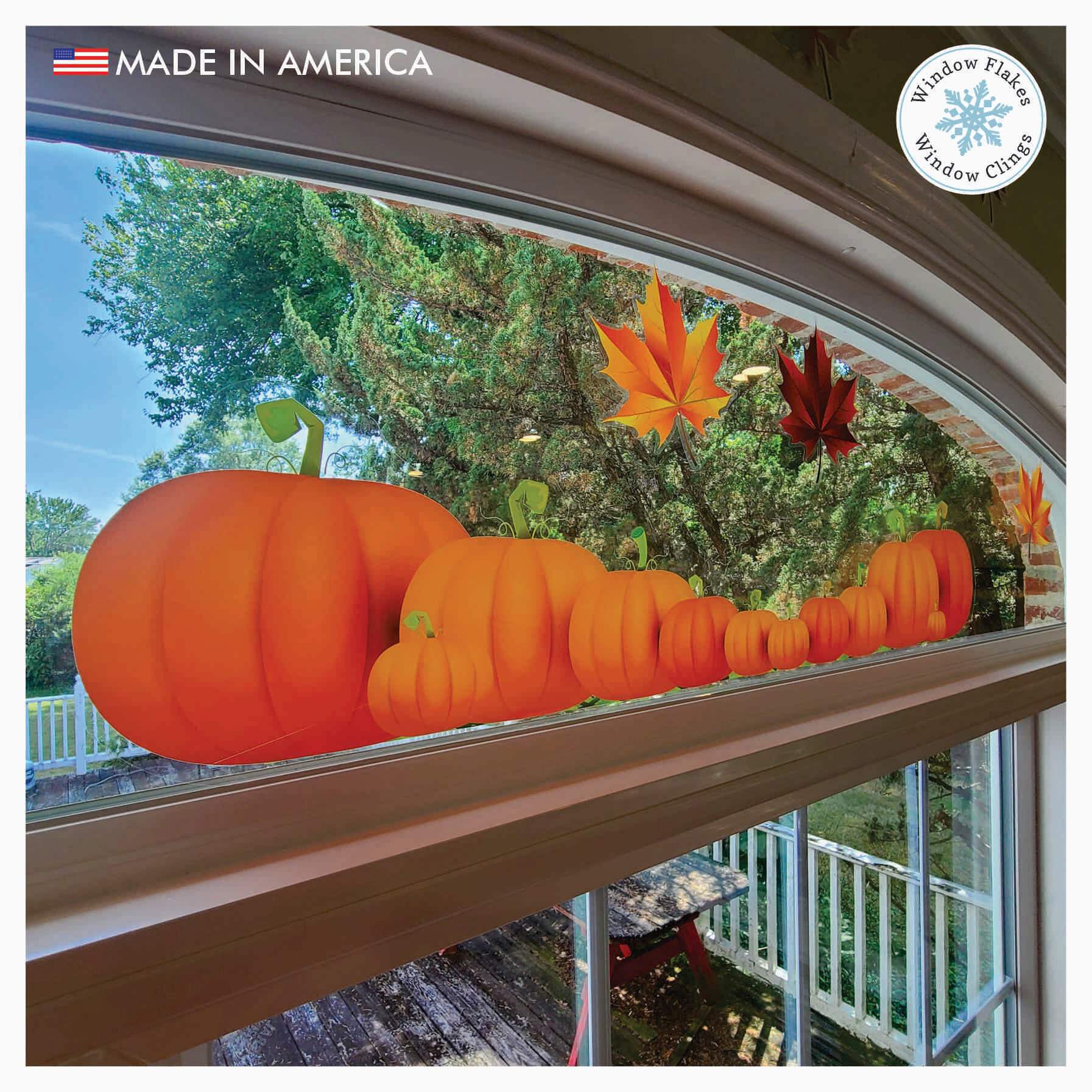36" Pumpkin Border Window Cling Decal. Halloween Thanksgiving ...