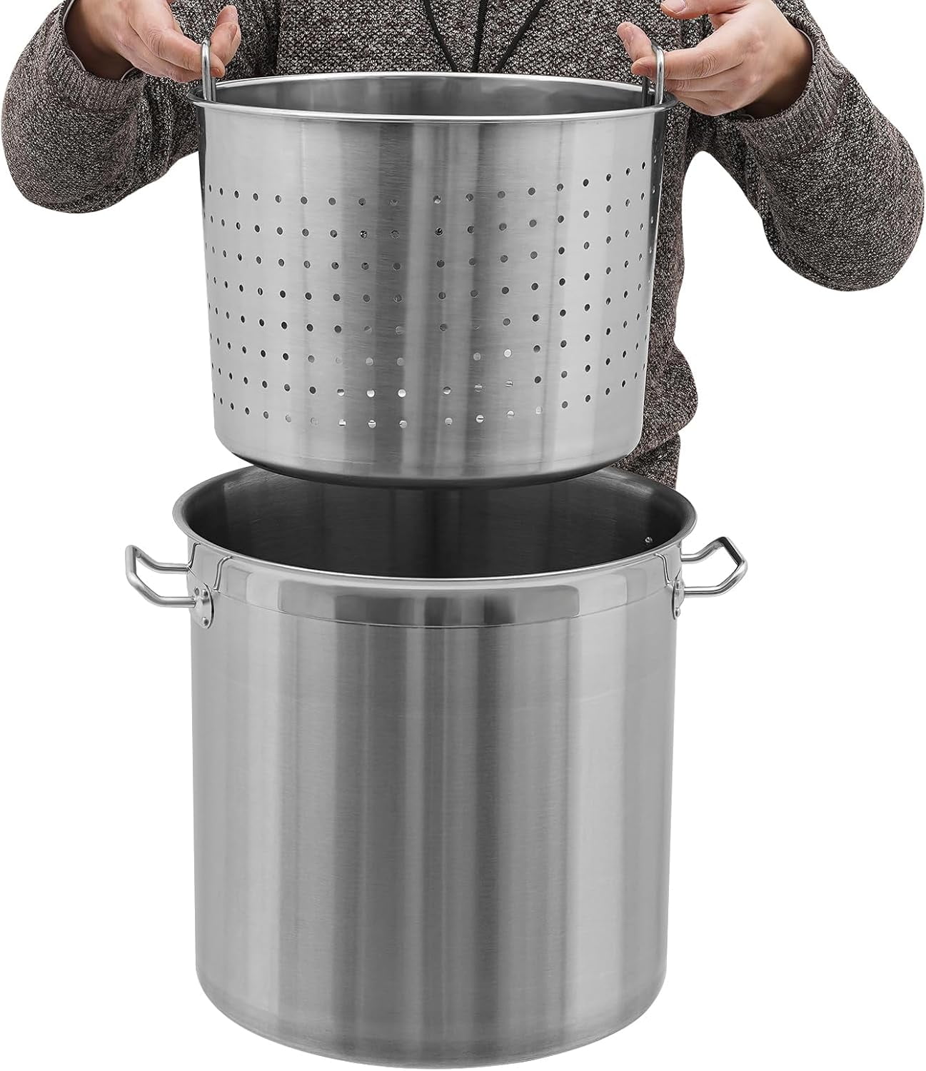 36 QT Stainless Steel Stock Pot For Seafood Boil Pot with Handle ...