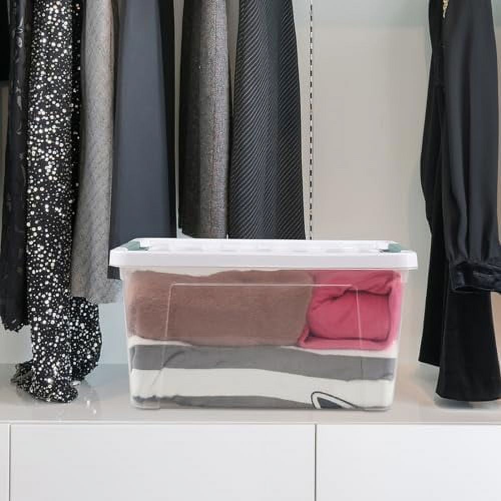 36 Quart Large Clear Storage Bins, Plastic Storage Box, 6 Packs ...