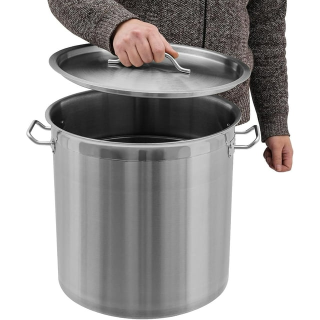 36 Quart Stainless Steel Stock Pot, Seafood Boil Pot with Handle and ...