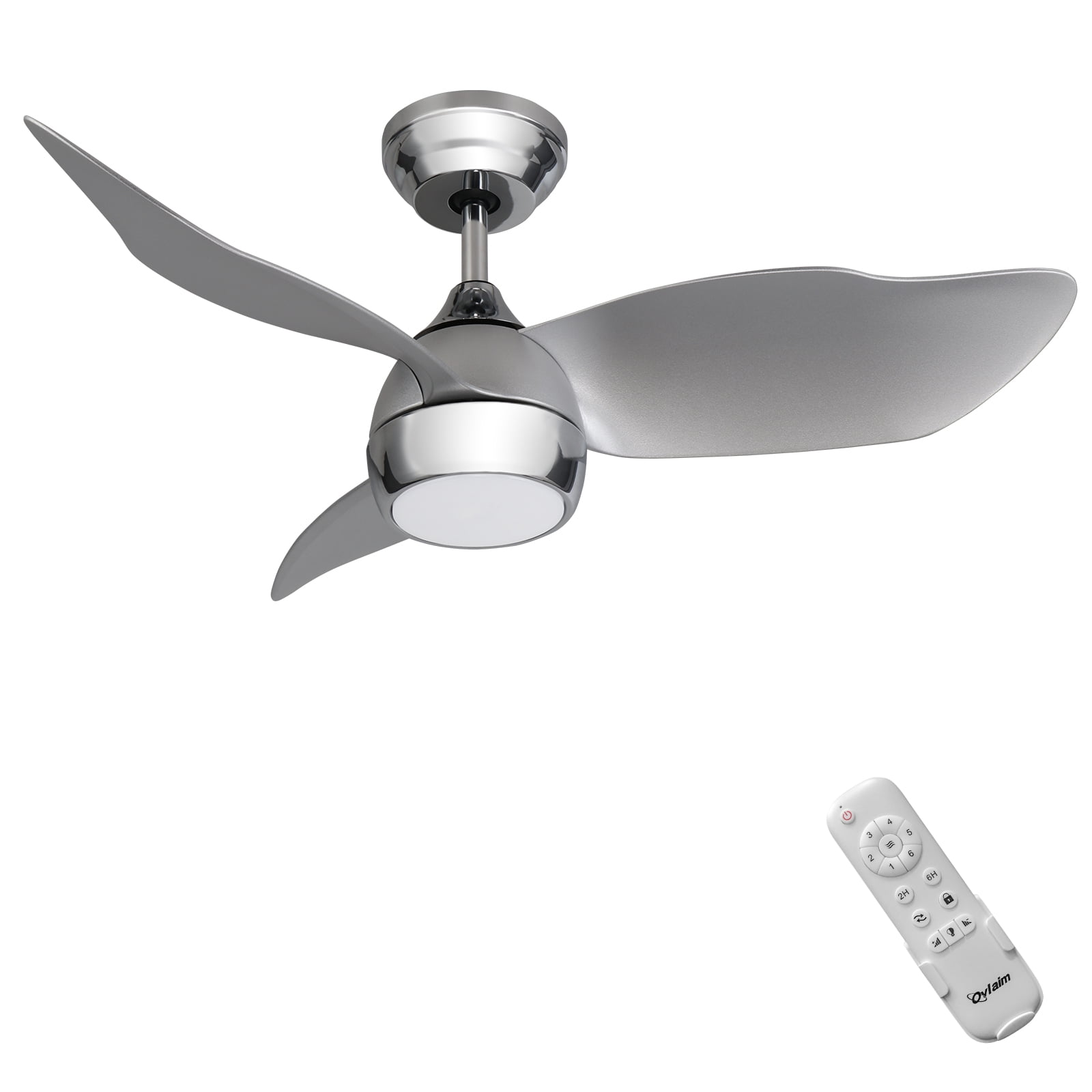 36" Quiet DC Motor Small Ceiling Fan with Dimmable Light, 6 Speeds ...