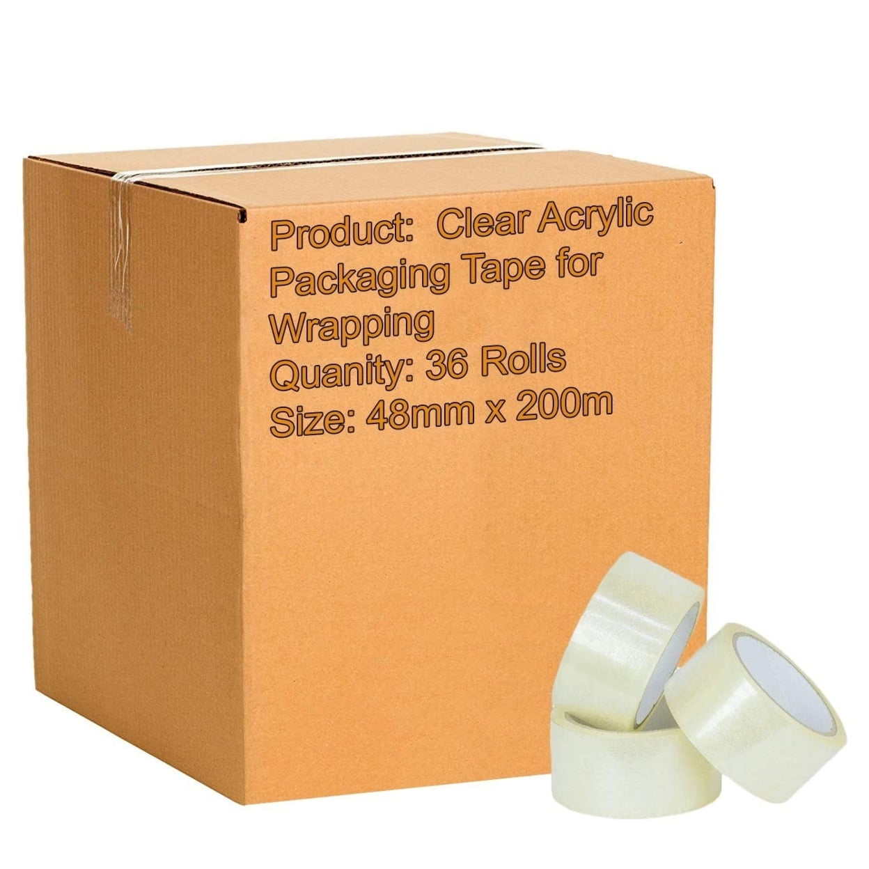 36 Rolls Clear Carton Sealing Packing Tape Box Shipping 1.7mil 48mm x ...
