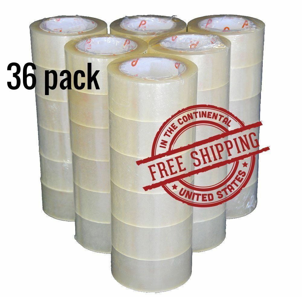 "B M Papper 36 Rolls Clear Carton Sealing Tape, 2 Mil 2""x110 Yards 330 ...