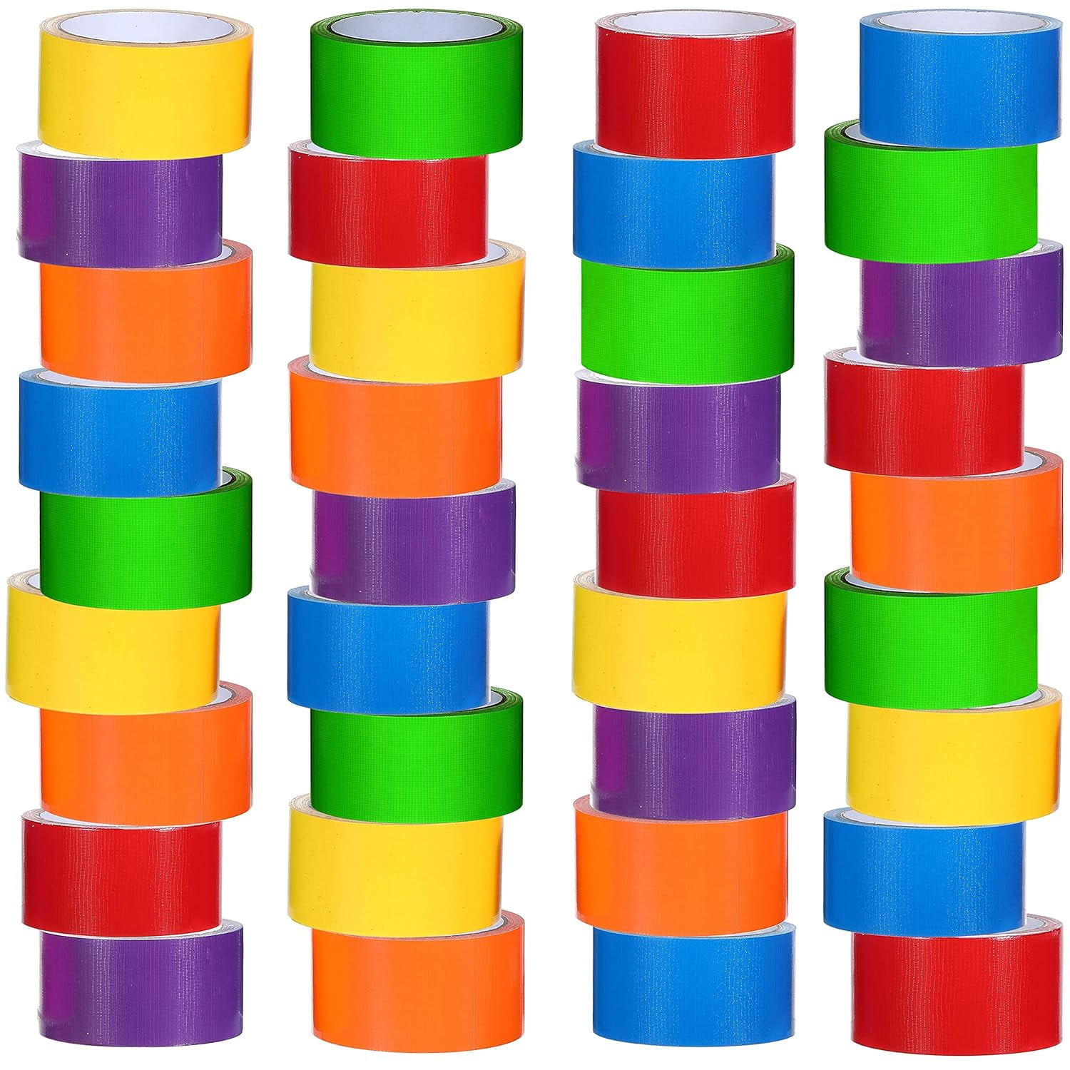 36 Rolls Colored Duct Tape Bulk 10 Yards x 2 Inch Rainbow Heavy Duty ...