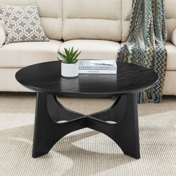36" Round Coffee Table, Wooden Coffee Tables for Living Room Reception ...