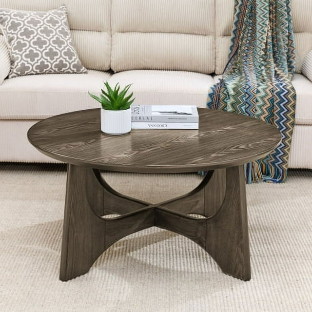 36" Round Coffee Table, Wooden Coffee Tables for Living Room Reception ...
