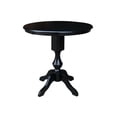 36" Round Counter Height Table with 12" Leaf - Black - Walmart.com