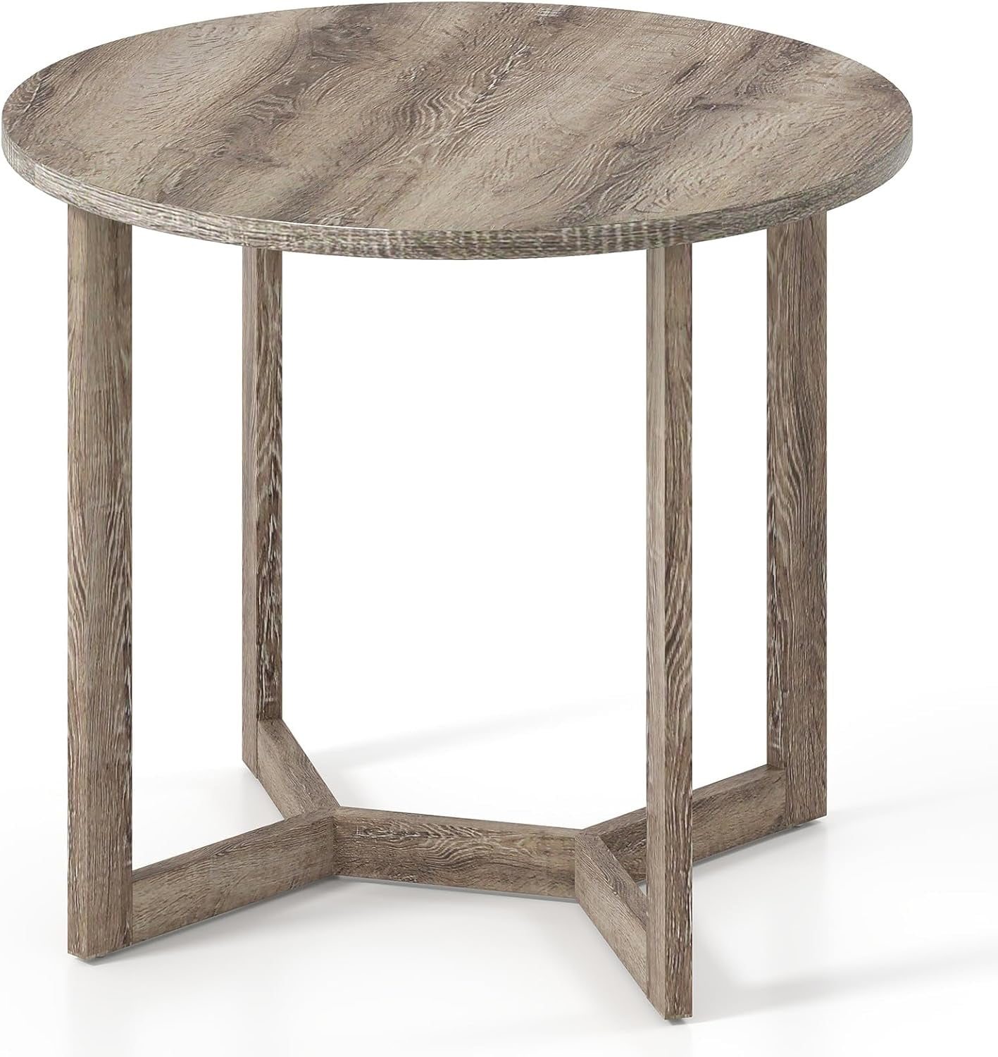 36" Round Dining Table for 4, Kitchen Table with Wing-Shaped Base, Wood ...