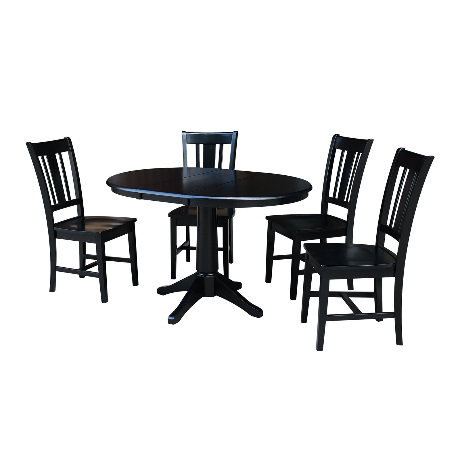 36" Round Dining Table with 4 San Remo Chairs - Cinnamon/Espresso- 5 ...