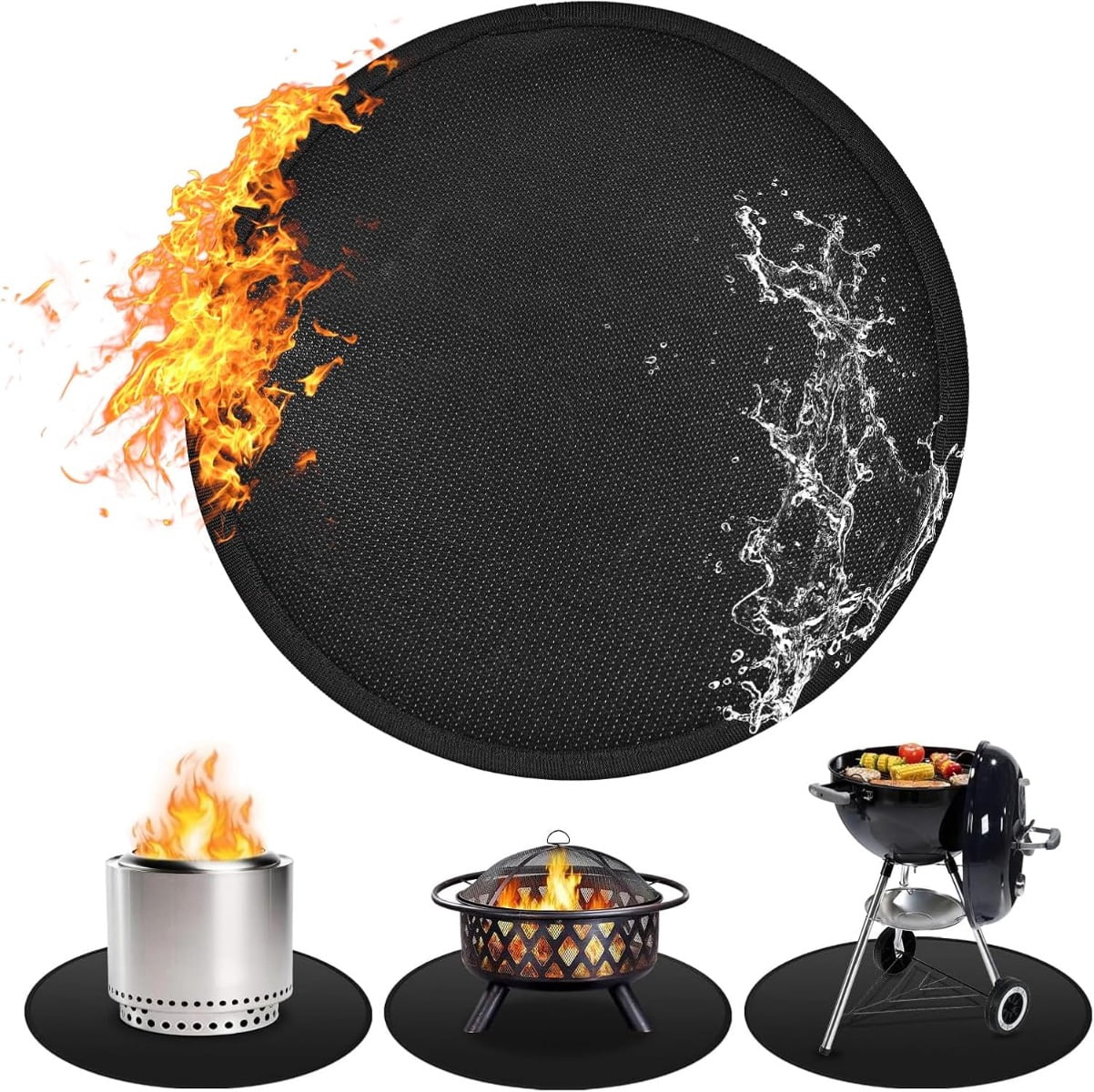 36" Round Fire Pit Mat for Solo Stove Bonfire, Fireproof Mats for Under ...