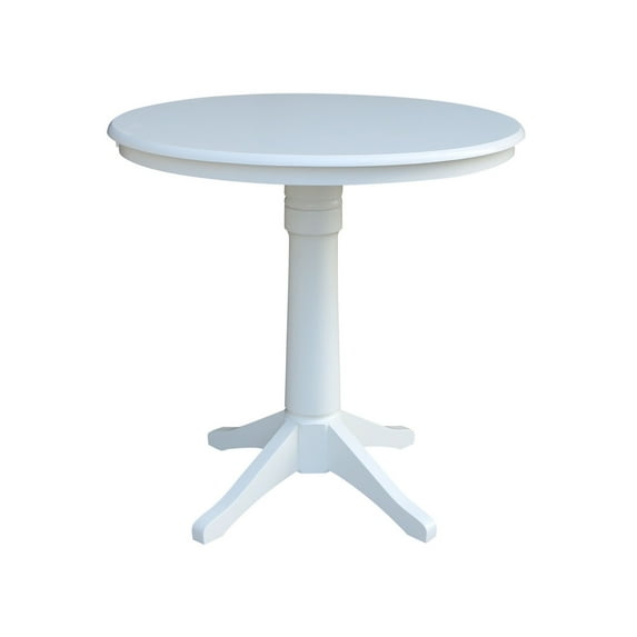 36" Round Pedestal Counter Height Table - White - Walmart.com
