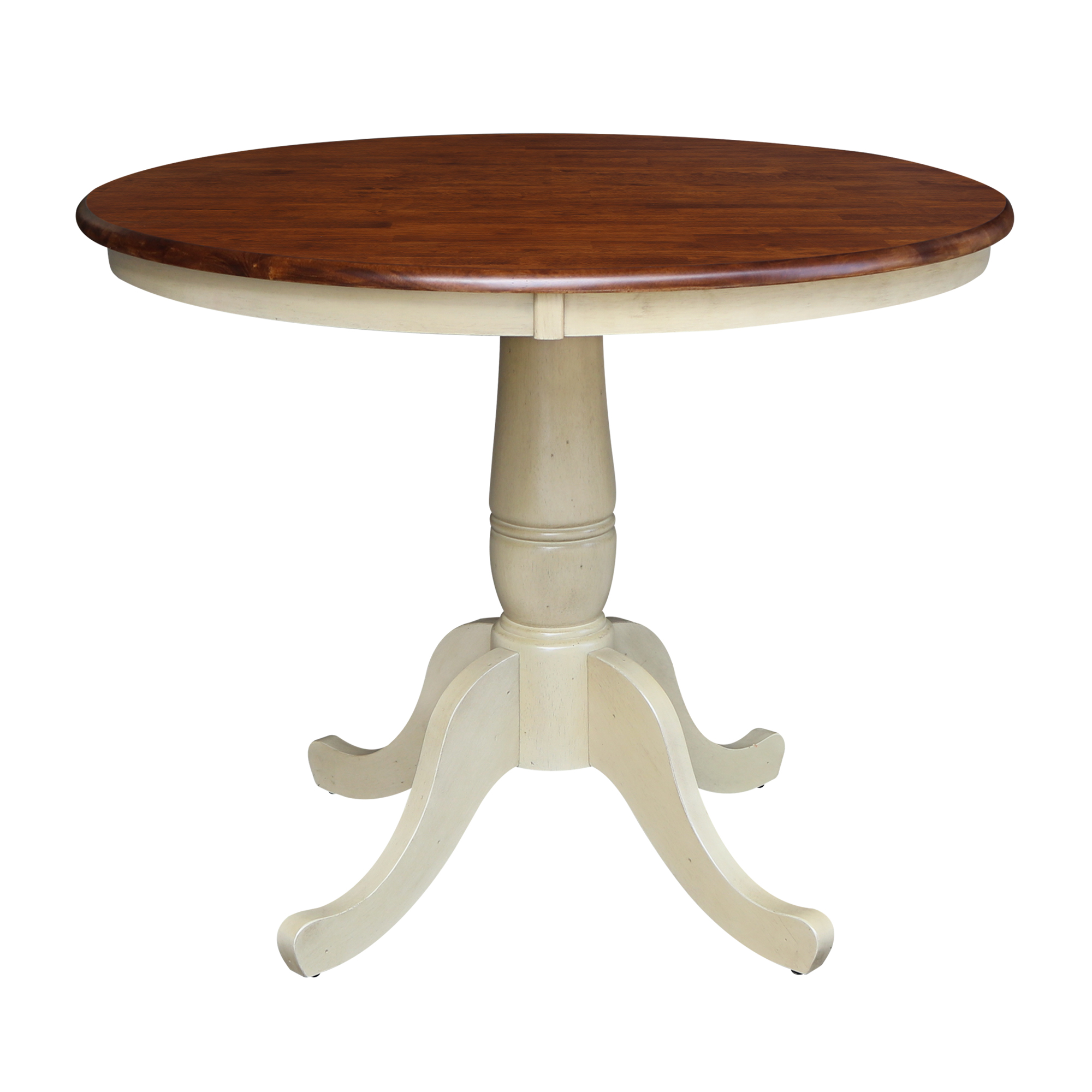 International Concepts 36'' Round Solid Wood Pedestal Dining Table in ...