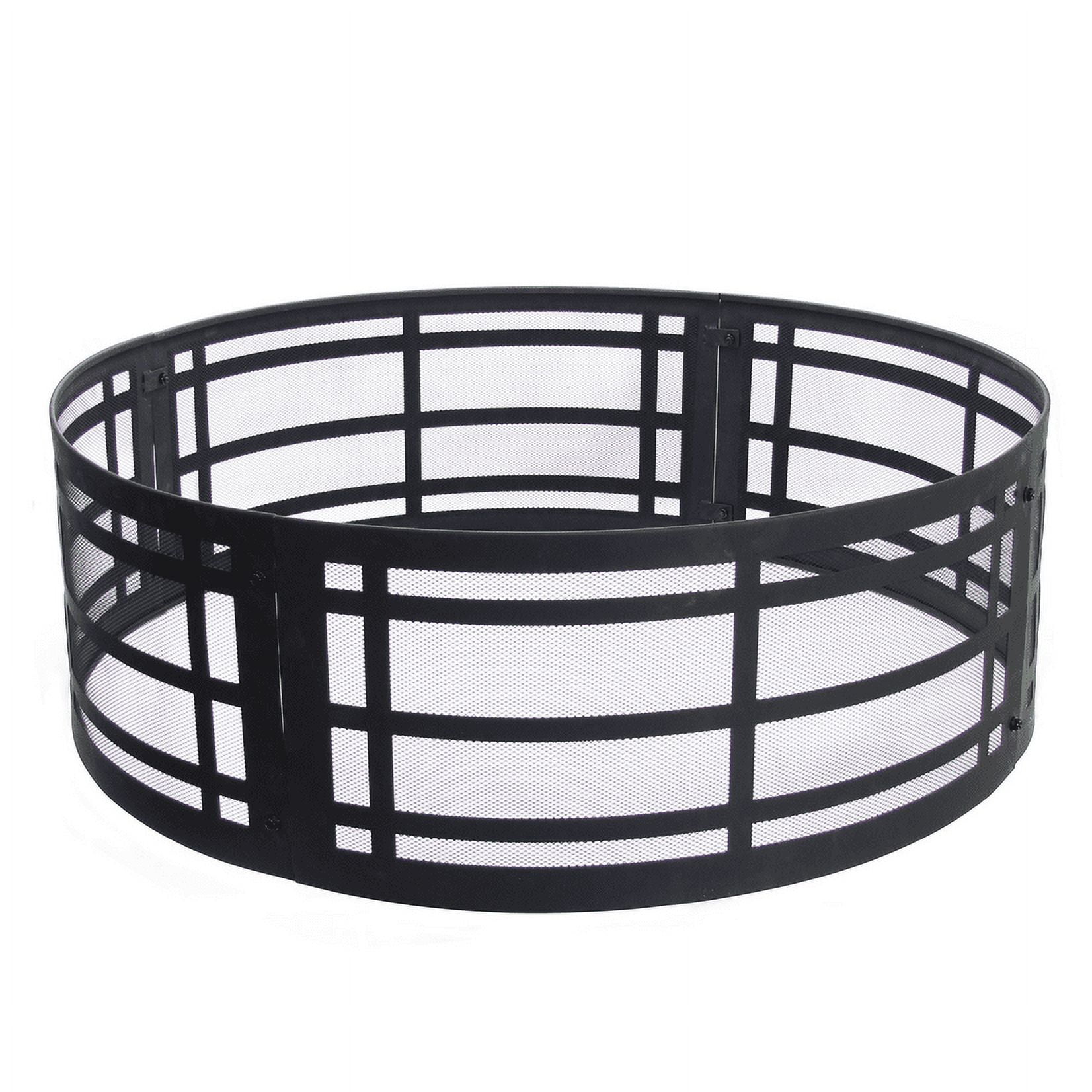 Pleasant Hearth 36-Inch Round Steel Fire Ring, Outdoor Wood Burning ...