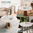 36" Round Tempered Glass Table Top, Gray Marble Design Replacement ...