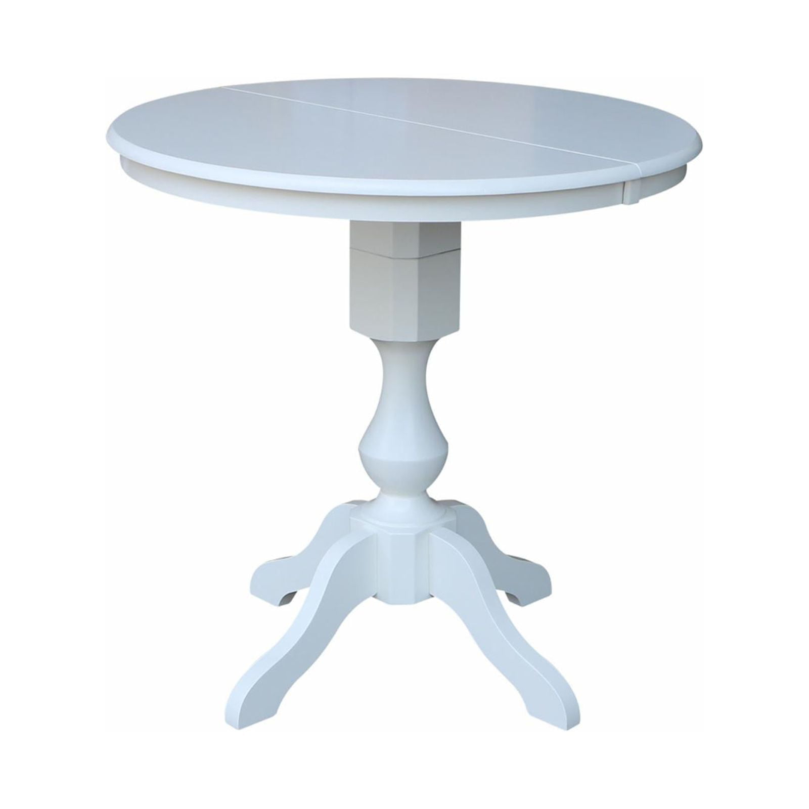 Save $432 • Elegant Round White Extendable Counter Height Wood Dining Table