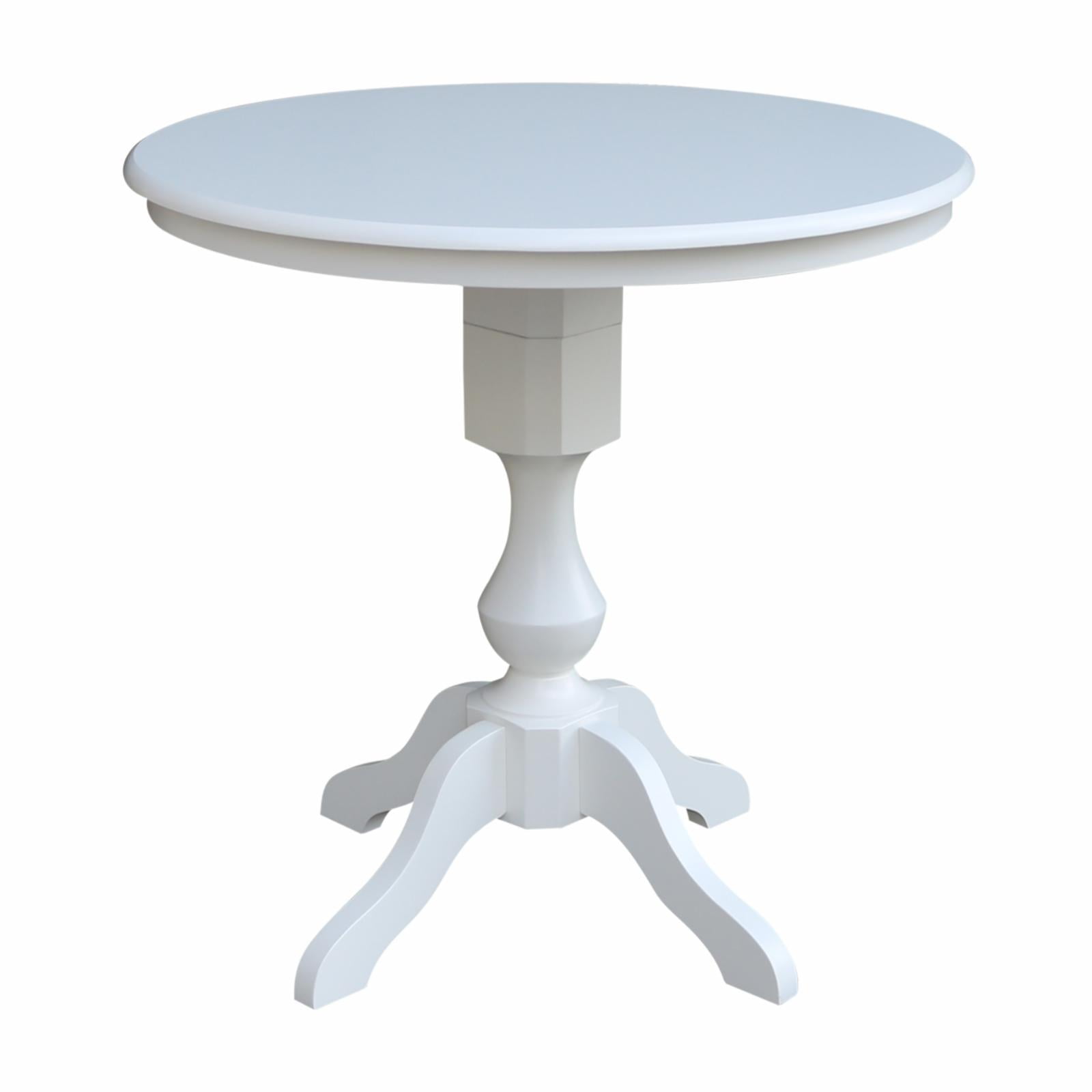 36" Round Top Pedestal Counter Height Table - White - Walmart.com