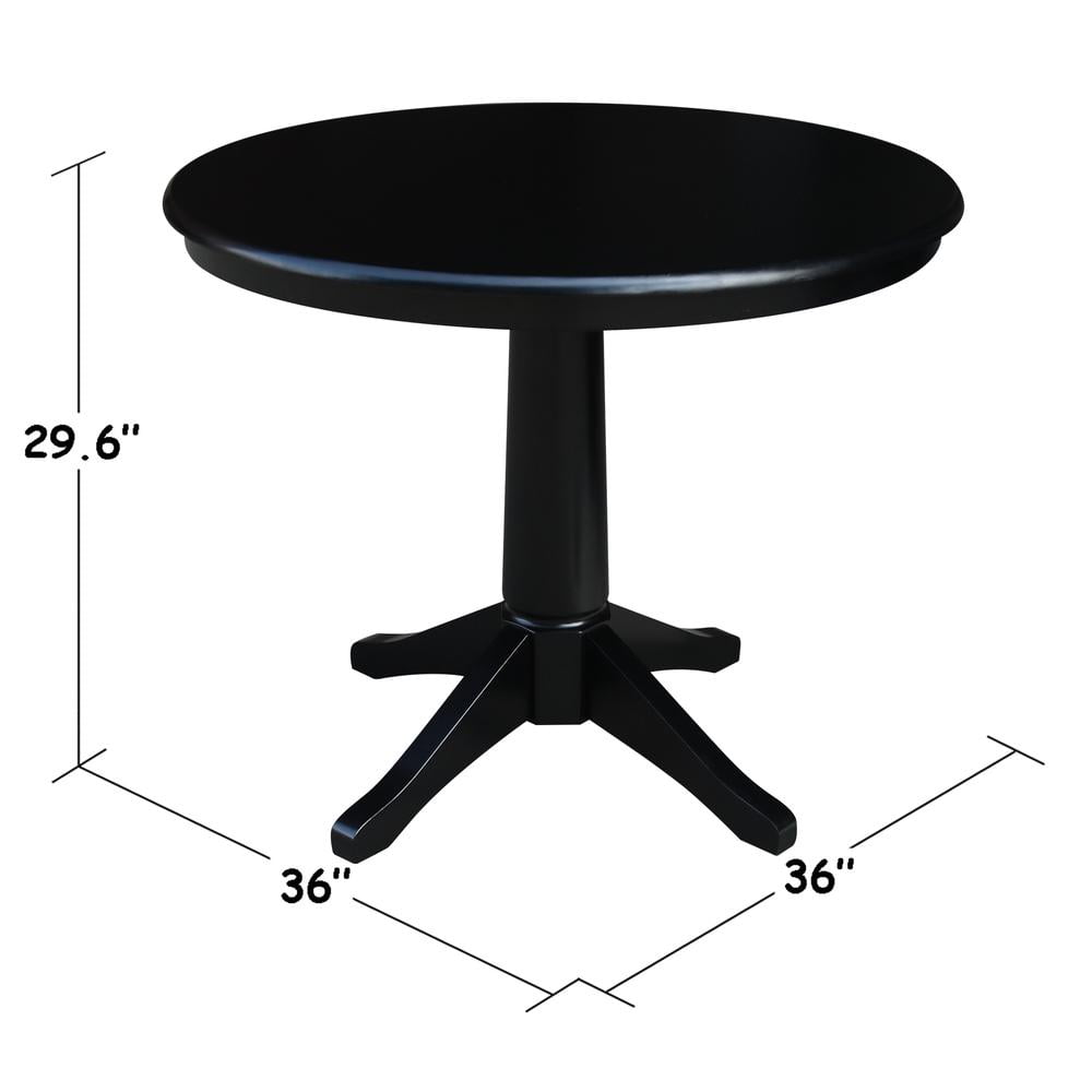 36" Round Top Pedestal Dining Table - Black - Walmart.com