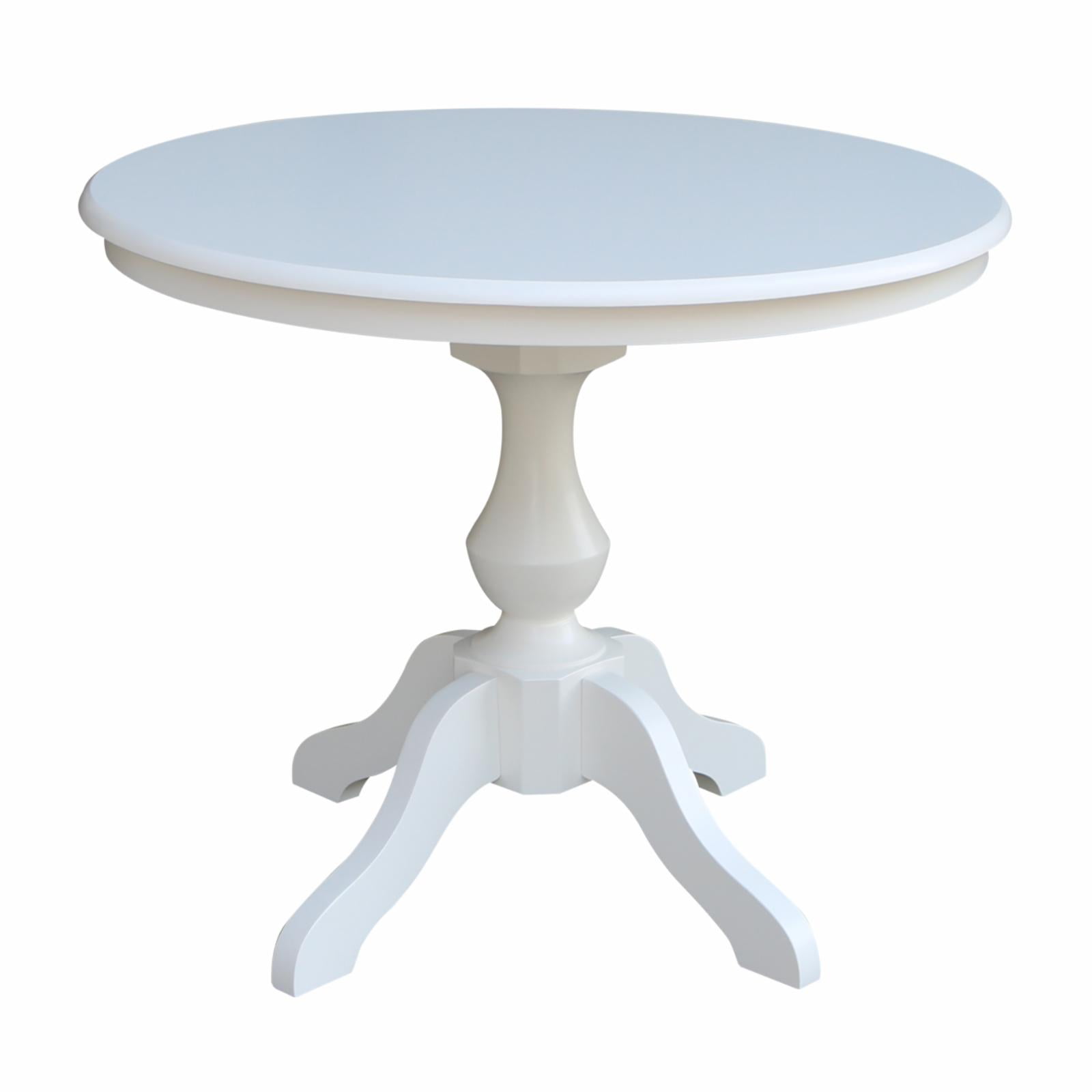 36" Round Top Pedestal Dining Table - White - Walmart.com