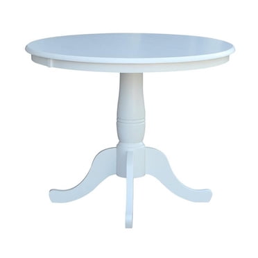 36" Round Pedestal Dining Table - White - Walmart.com