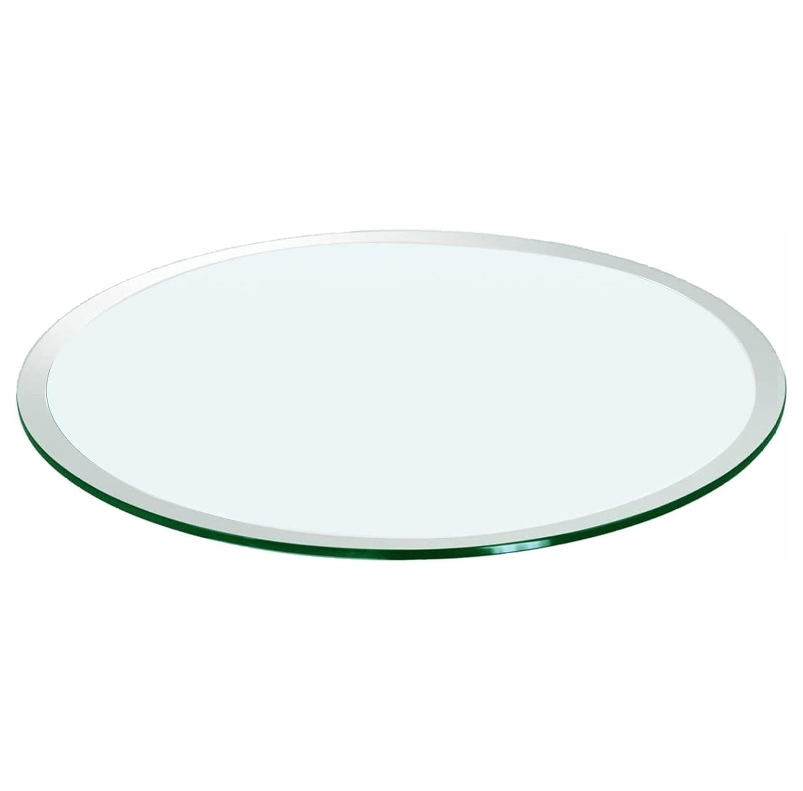 36" Round Transparent Tempered Glass Table Top 3/8" Thick Beveled ...
