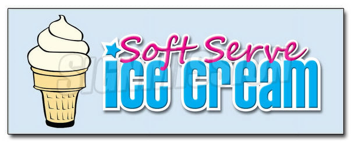 36" SOFT SERVE VANILLA ICE CREAM DECAL sticker shop - Walmart.com