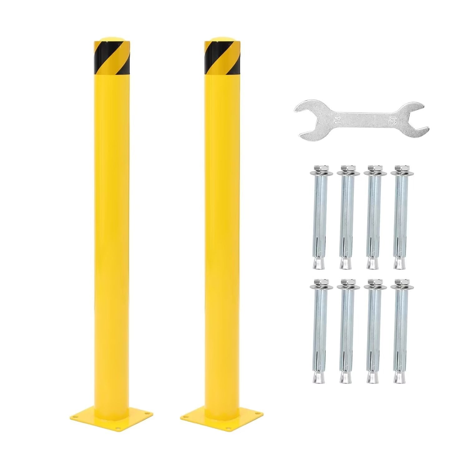 36" Safety Bollards, 2 Pack Steel Driveway Guardrail, Safety Bollards ...