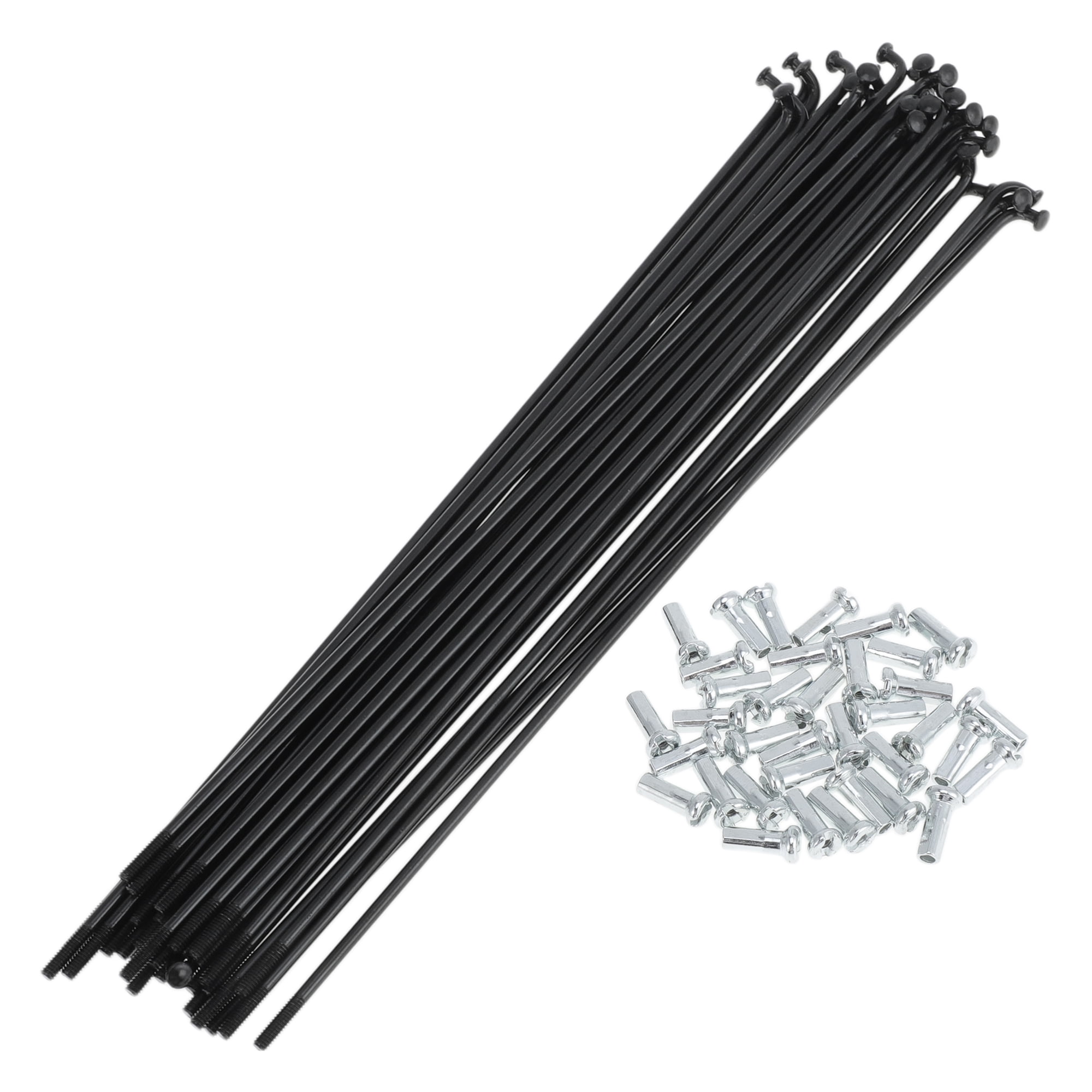 36 Set 14G Bicycle Spokes 177mm Bike Wheel Spokes Carbon Steel Black ...
