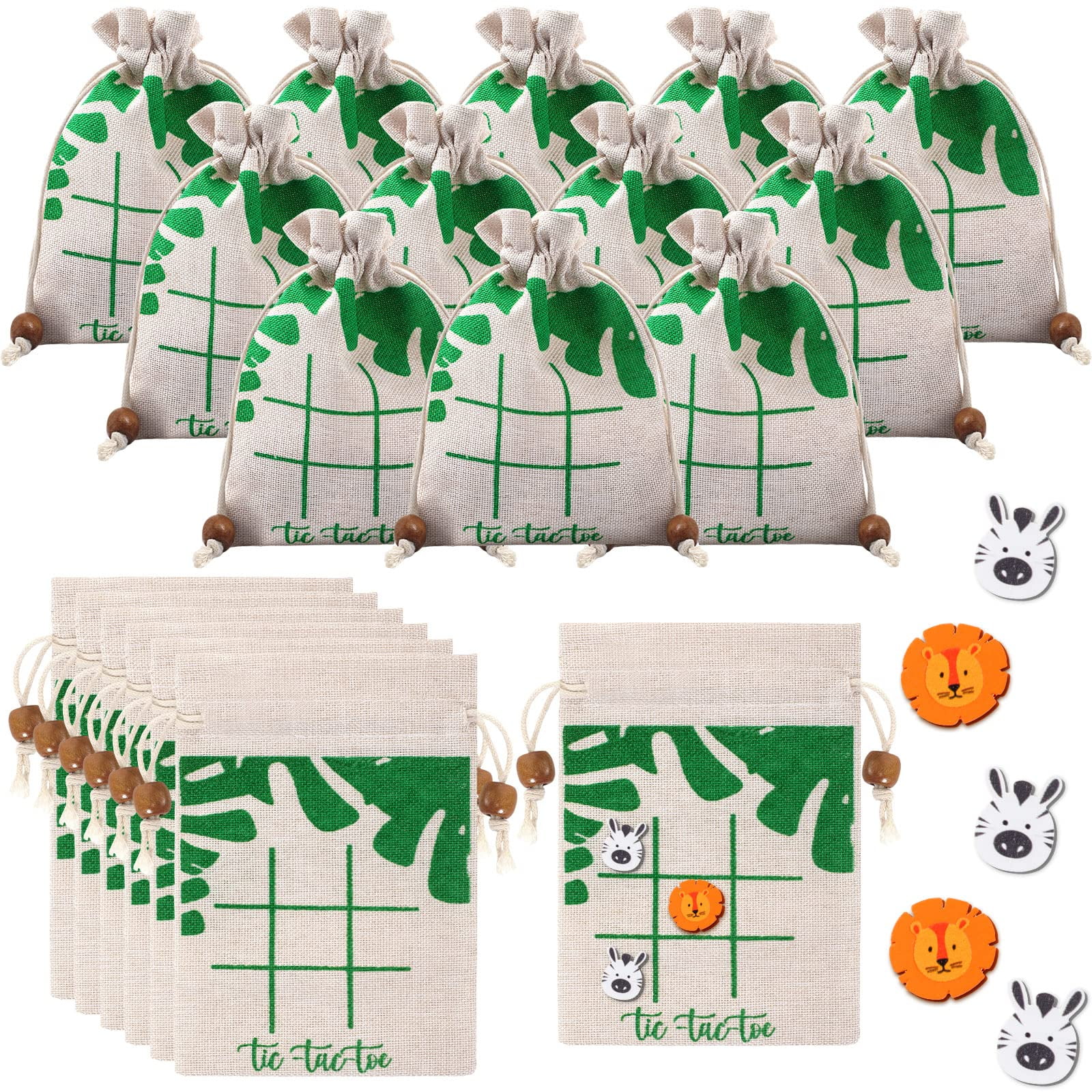 36 Set Christmas Tic Tac Toe Game Bulk Jungle Animals Tic Tac Toe with ...