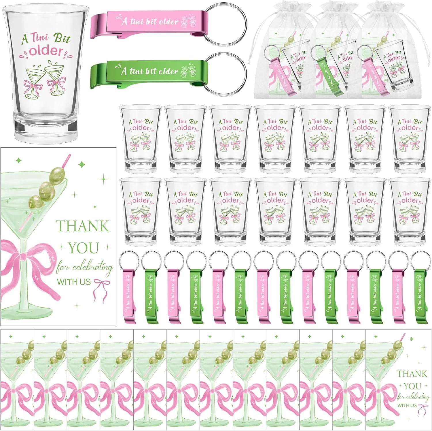 36 Set A Tini Bit Older Acrylic Shot Glasses Plastic Martini Birthday ...